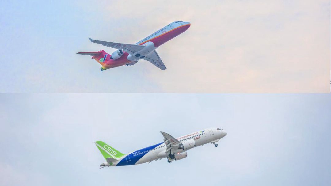 C919+ARJ21！國産商用飛機首次在海外“組團”亮相_國際_台灣網